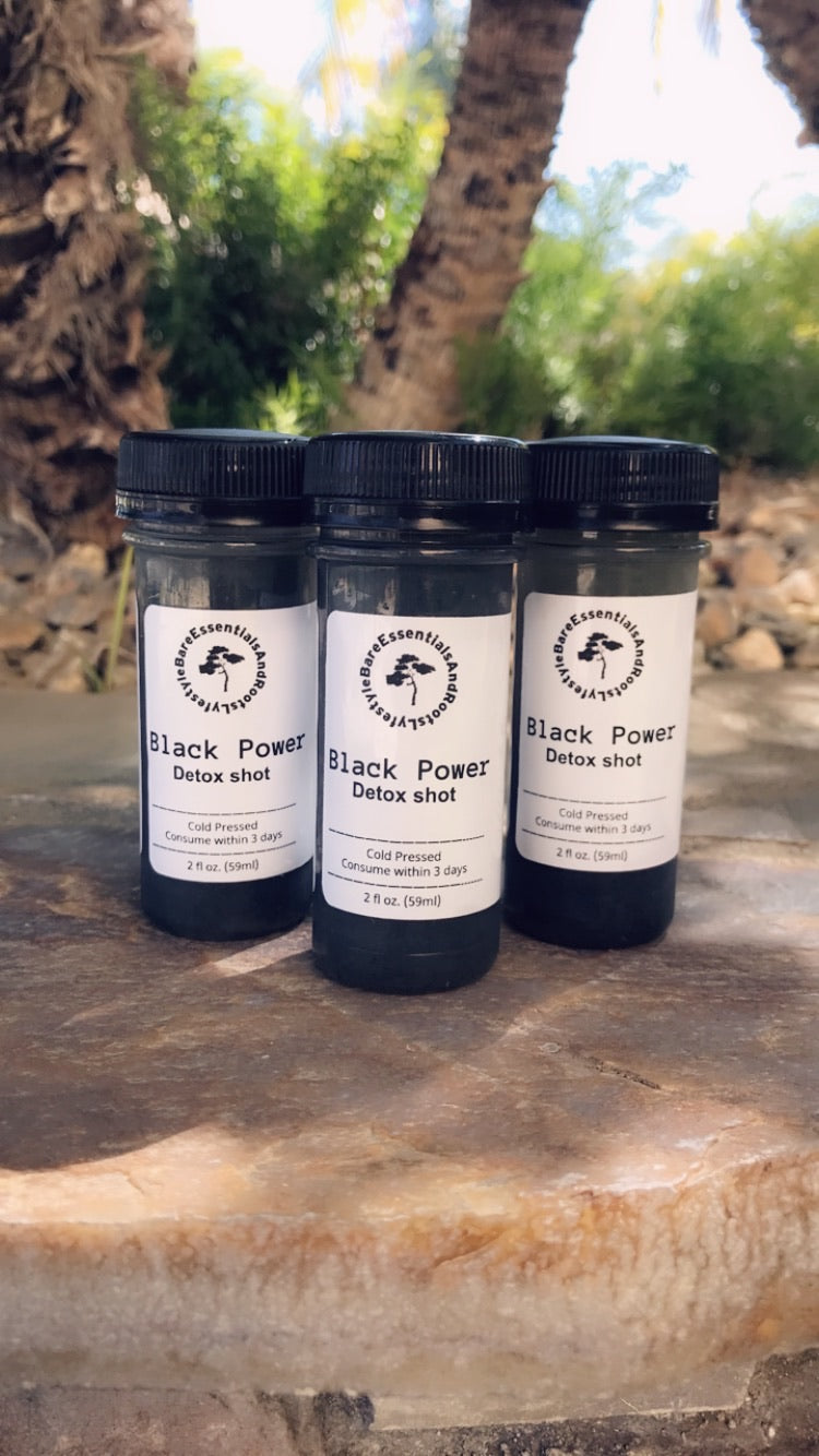 Black Power Shots (3oz) - 3 Pack – Bare Essentials and Roots Lyfestyle